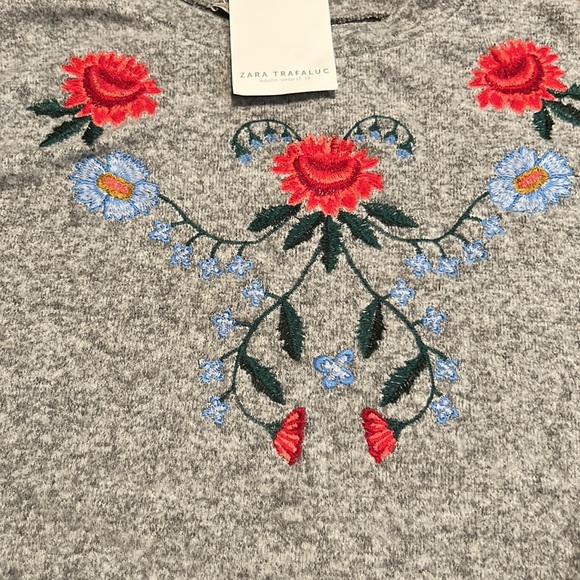 Zara | Sweaters | Zara Trafaluc Embroidered Sweater | Poshmark